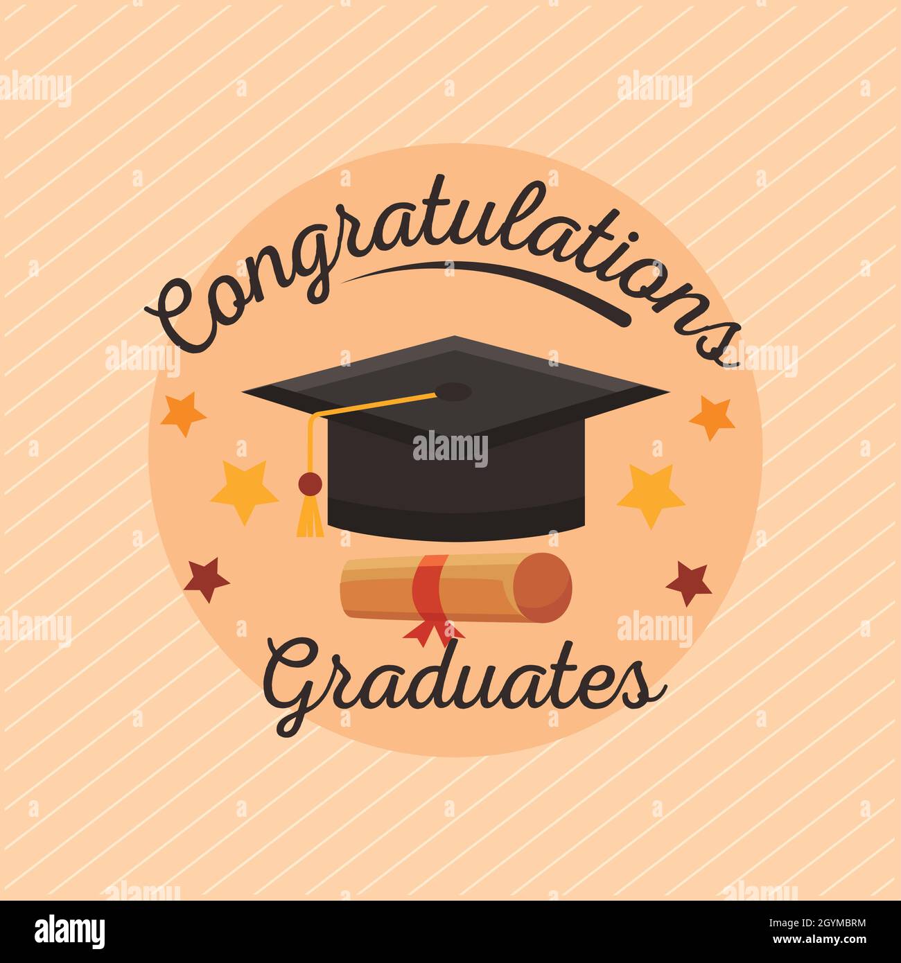 congratulations graduates postcard with hat Stock Vector Image & Art ...
