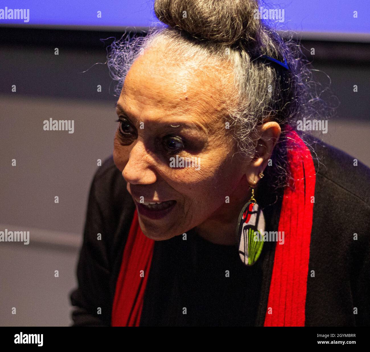 American activist and documentary photographer Doris Derby speaking at ...