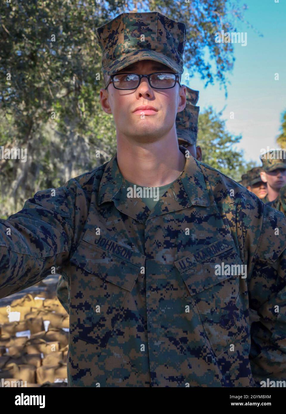 Pfc. Steven D. Johnson, honor graduate for Platoon 3010 Mike Company ...