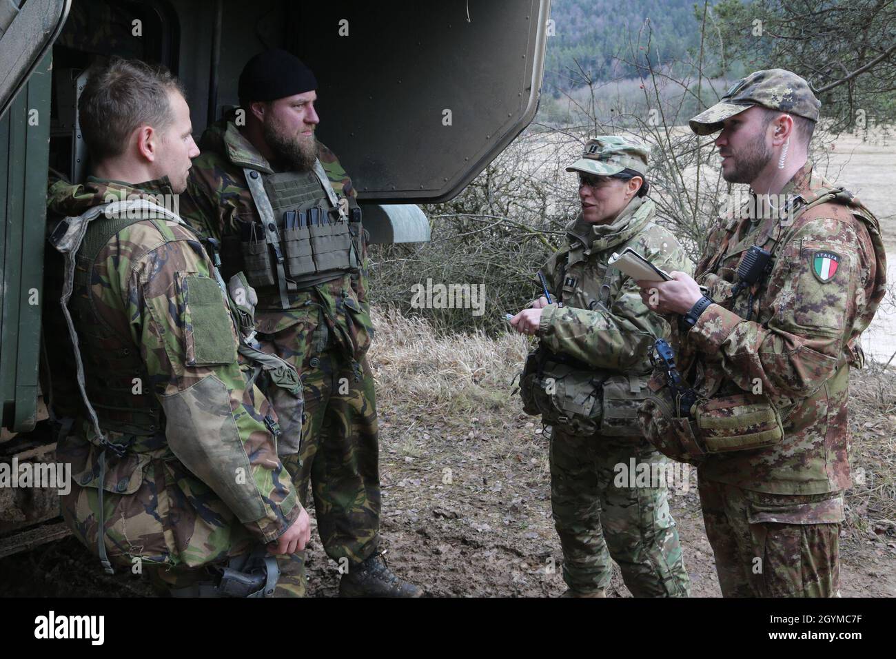 Dutch soldiers interact with two Joint Multinational Readiness Center ...