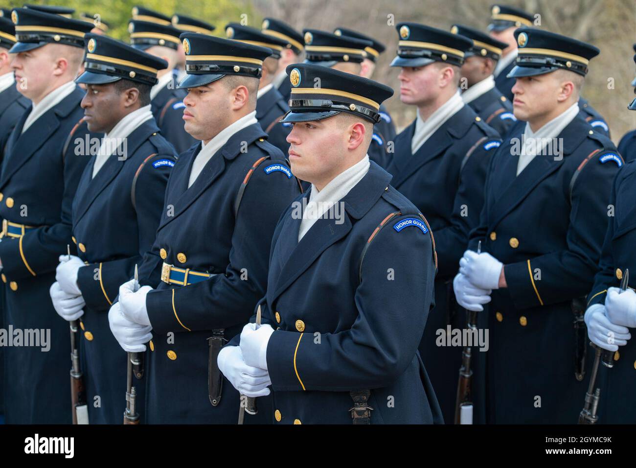 Soldiers from the 3d U.S. Infantry Regiment (The Old Guard) support an ...