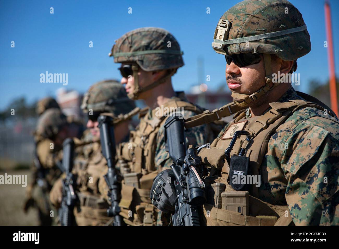 U.S Marine Private First Class Erik McNeil, an infantry rifle Marine ...