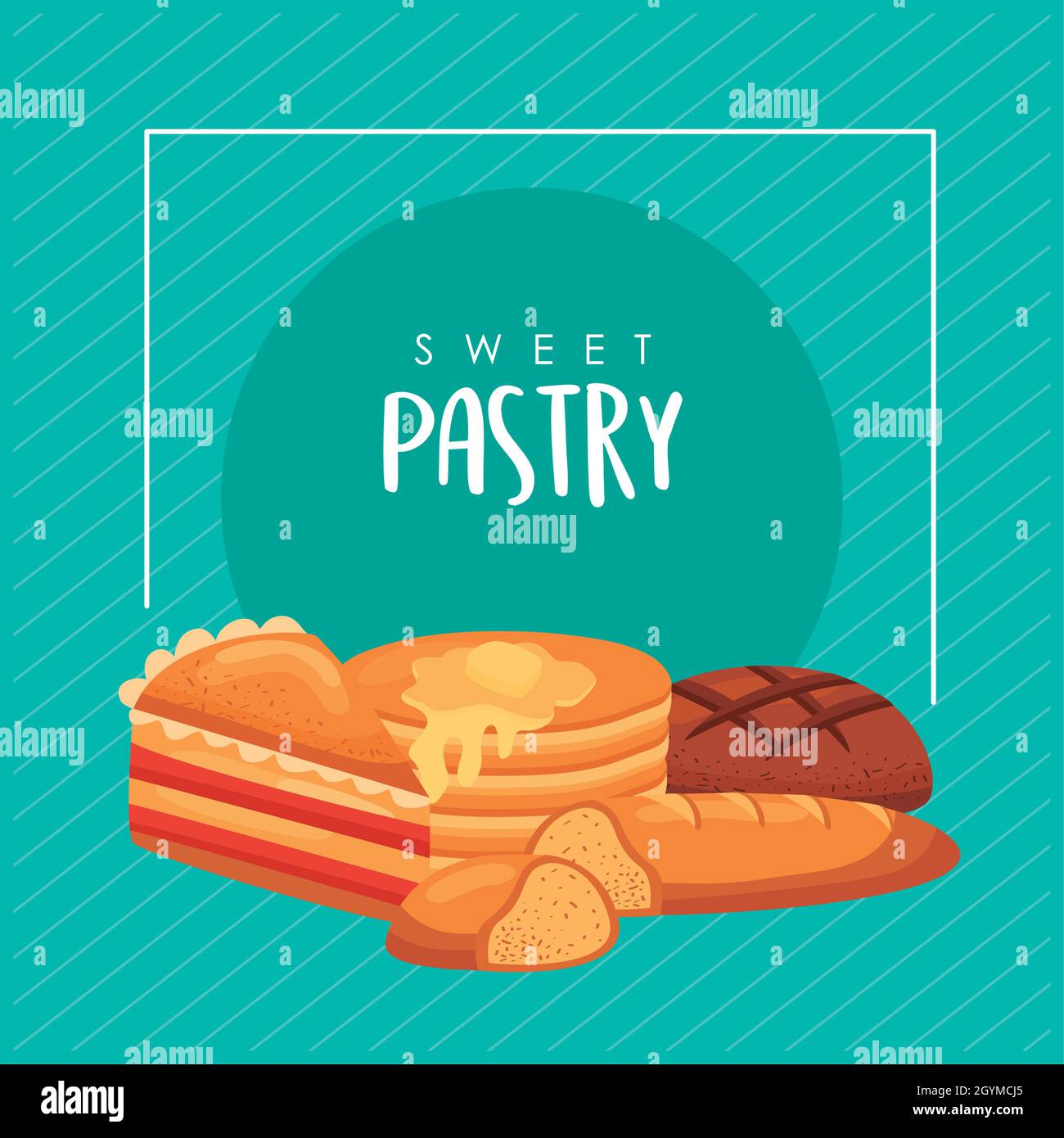 sweet pastry menu in square frame Stock Vector Image & Art - Alamy