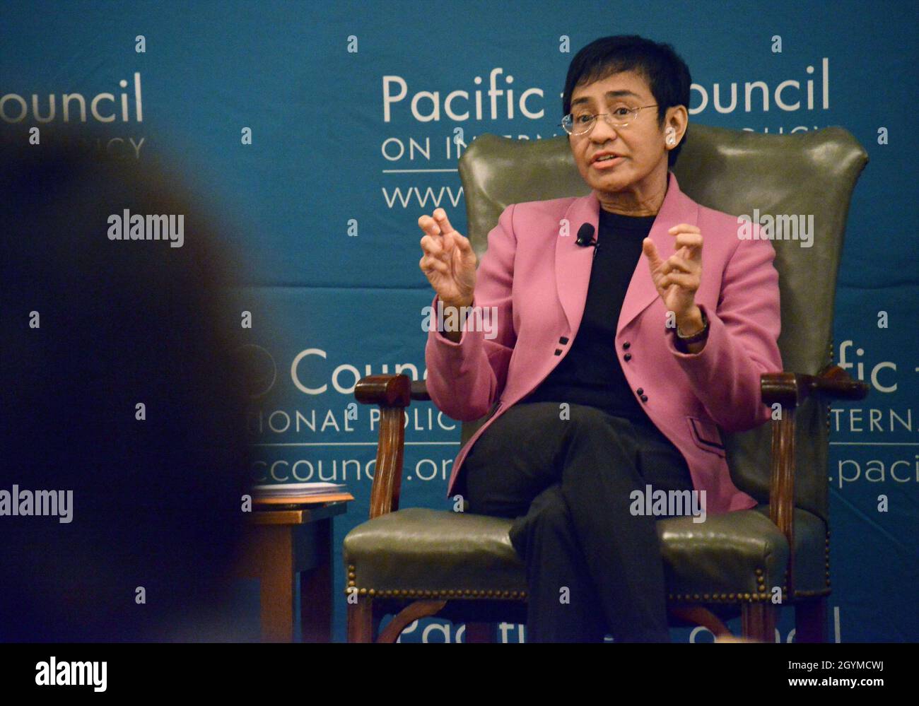 Panelist Maria Ressa, founder of the Philippine website Rappler and a ...