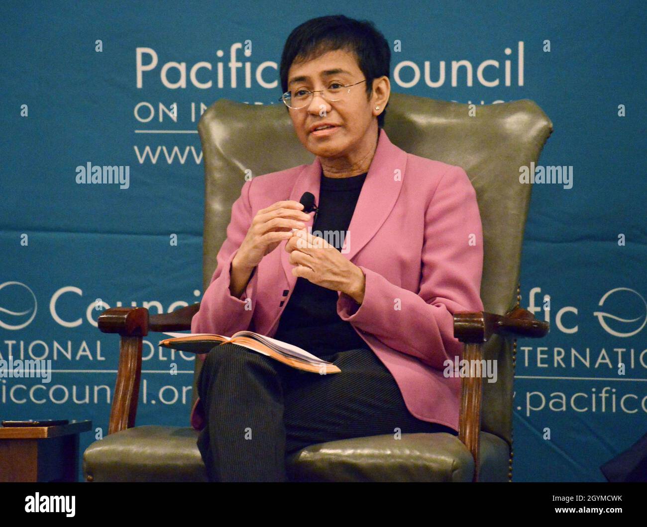 Panelist Maria Ressa, founder of the Philippine website Rappler and a ...