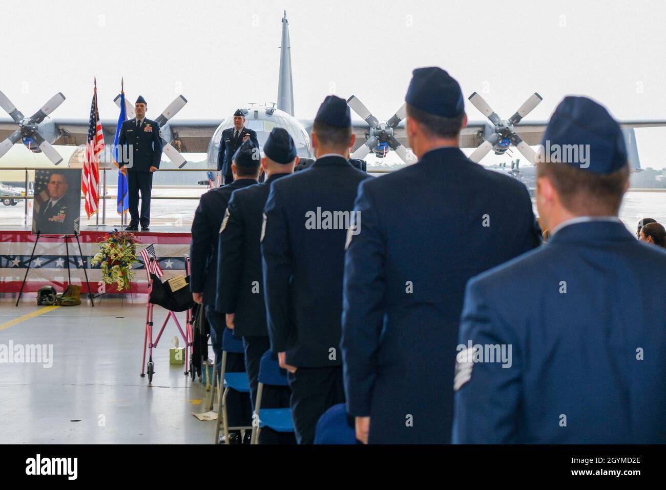 Members of the 4th Special Operations Squadron stand as U.S. Air Force ...