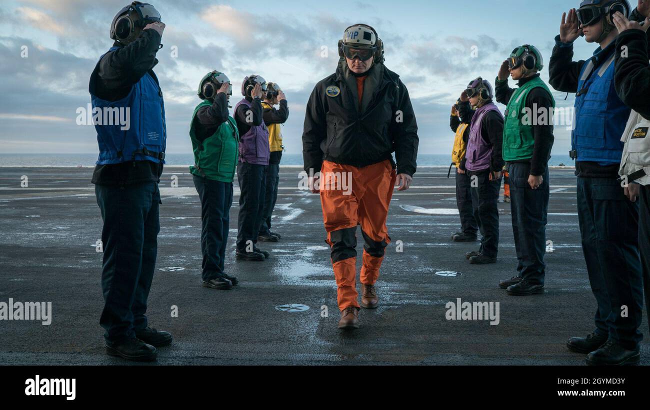 ATLANTIC OCEAN (Jan. 31, 2020) Rainbow sideboys render honors to the ...