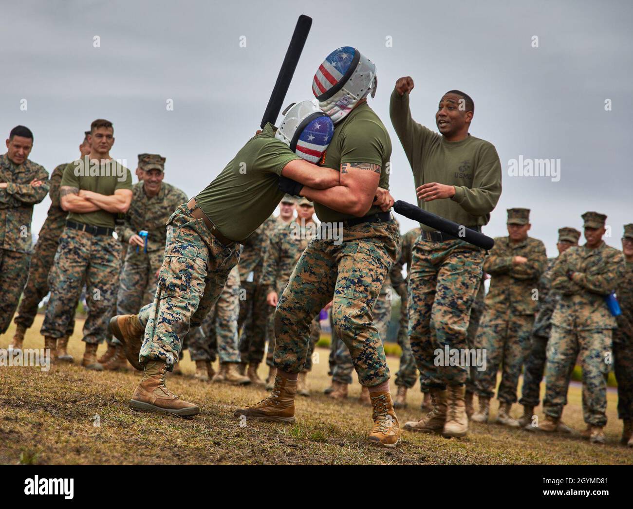 U.S. Marines with Marine Forces Reserve execute baton fighting ...