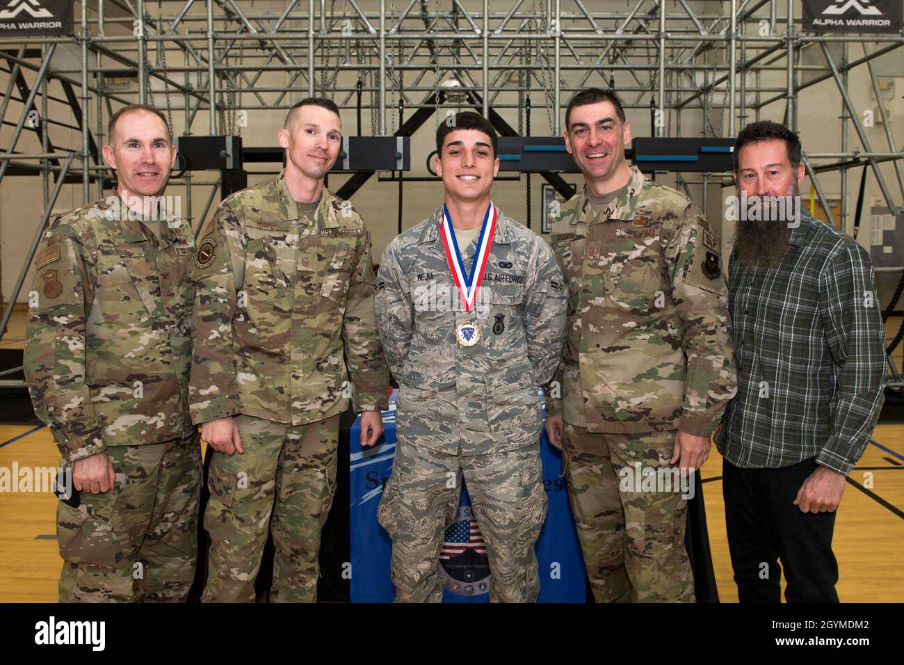 U.S. Air Force Security Forces Airmen are presented medals for their ...