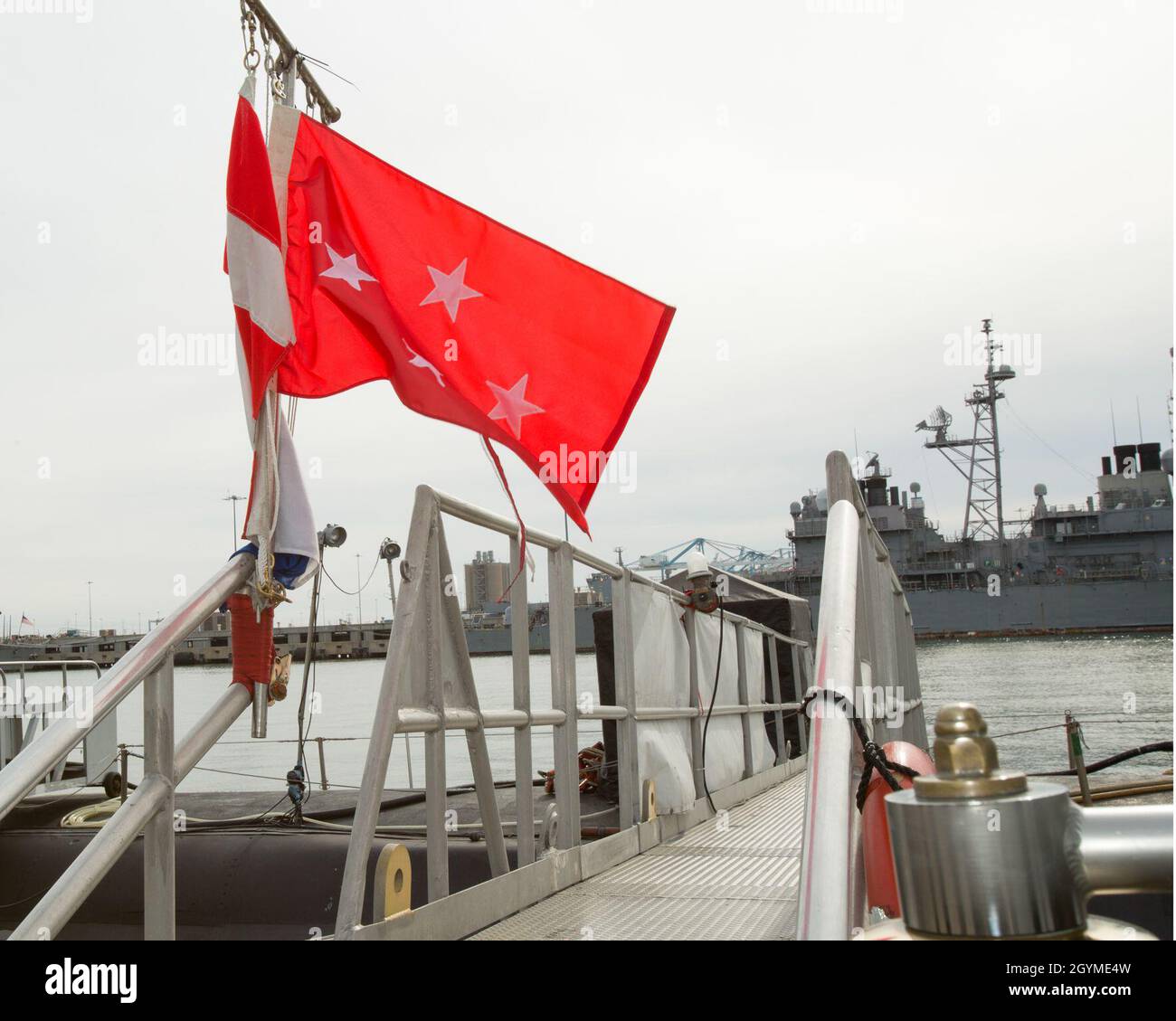 The USS John Warner (SSN-785) flies the Assistant Commandant of the ...