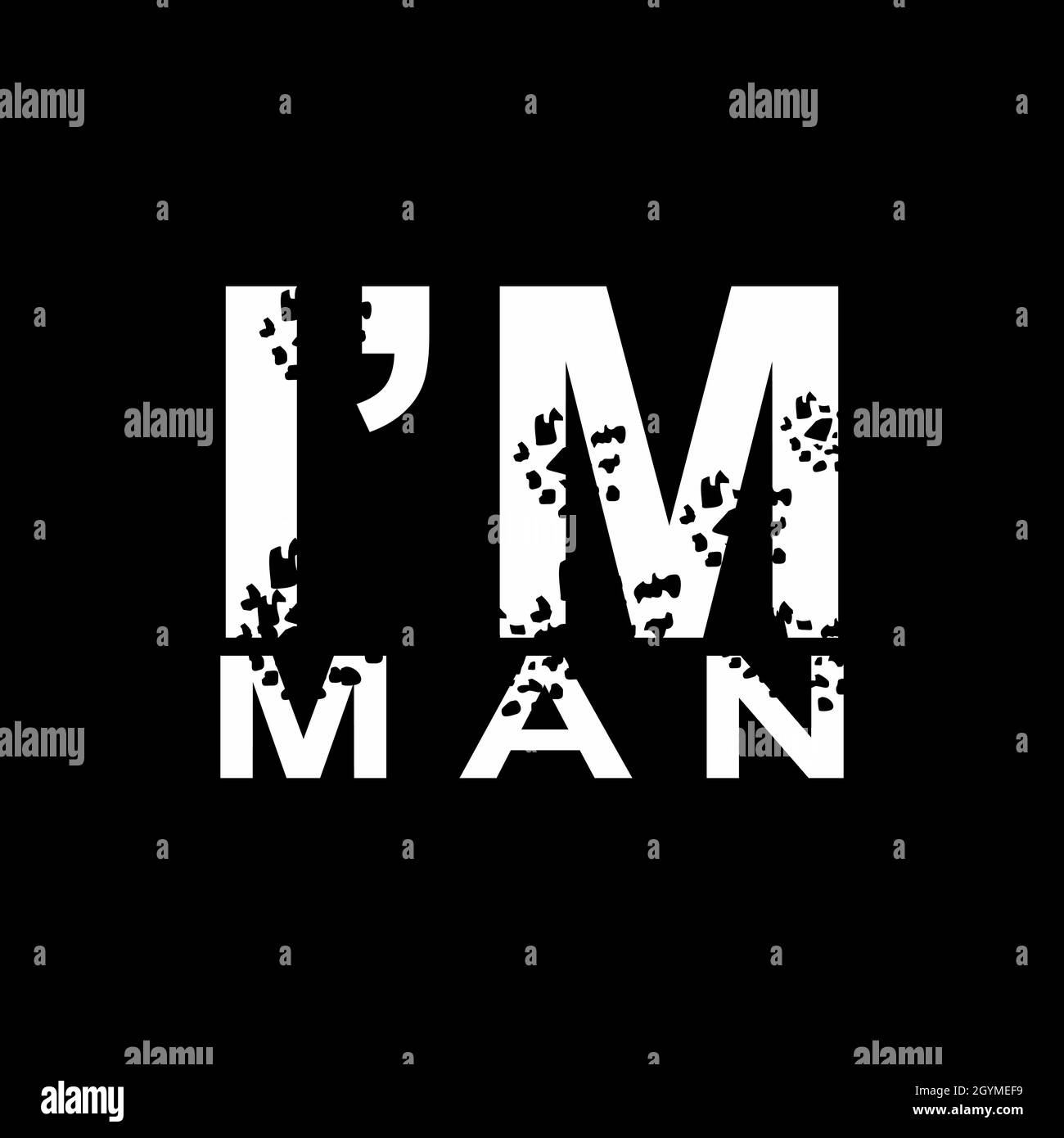 Illustration of the "I'm man" note with white letters isolated on the ...
