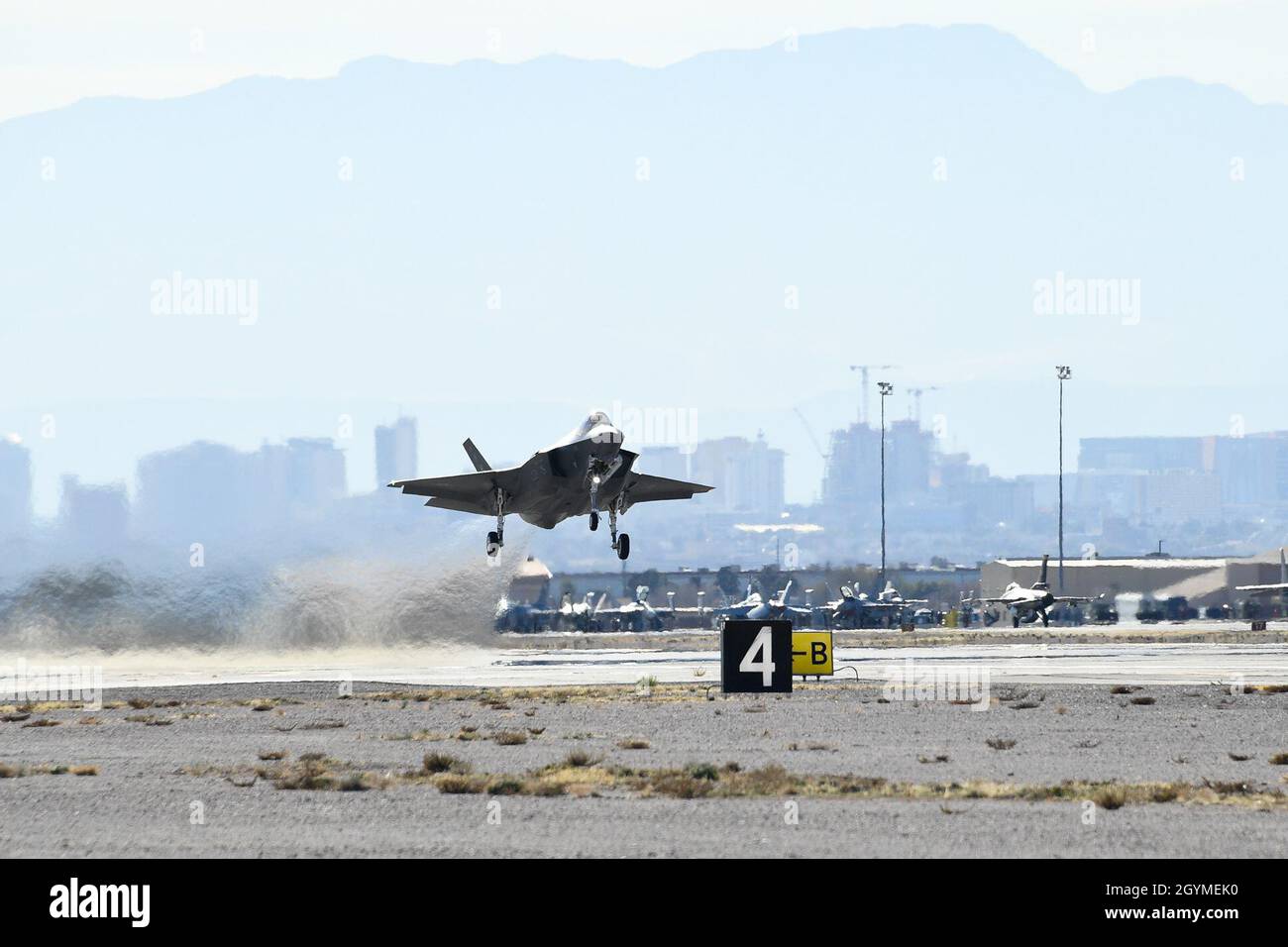 An F-35A Lightning II assigned to the 421st Fighter Squadron takes off from Nellis Air Force ...