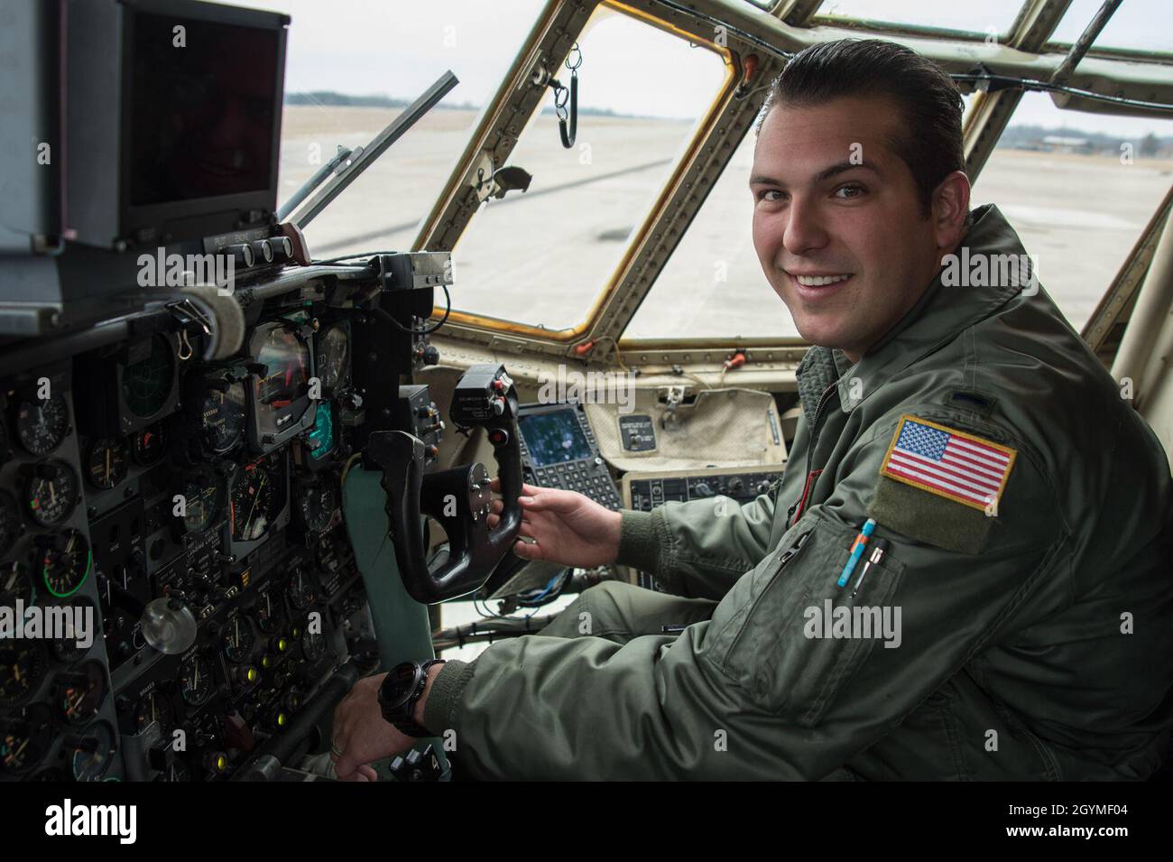 1st Lt. Jacob Dragovich, a C-130 pilot with the 164th Airlift Squadron ...