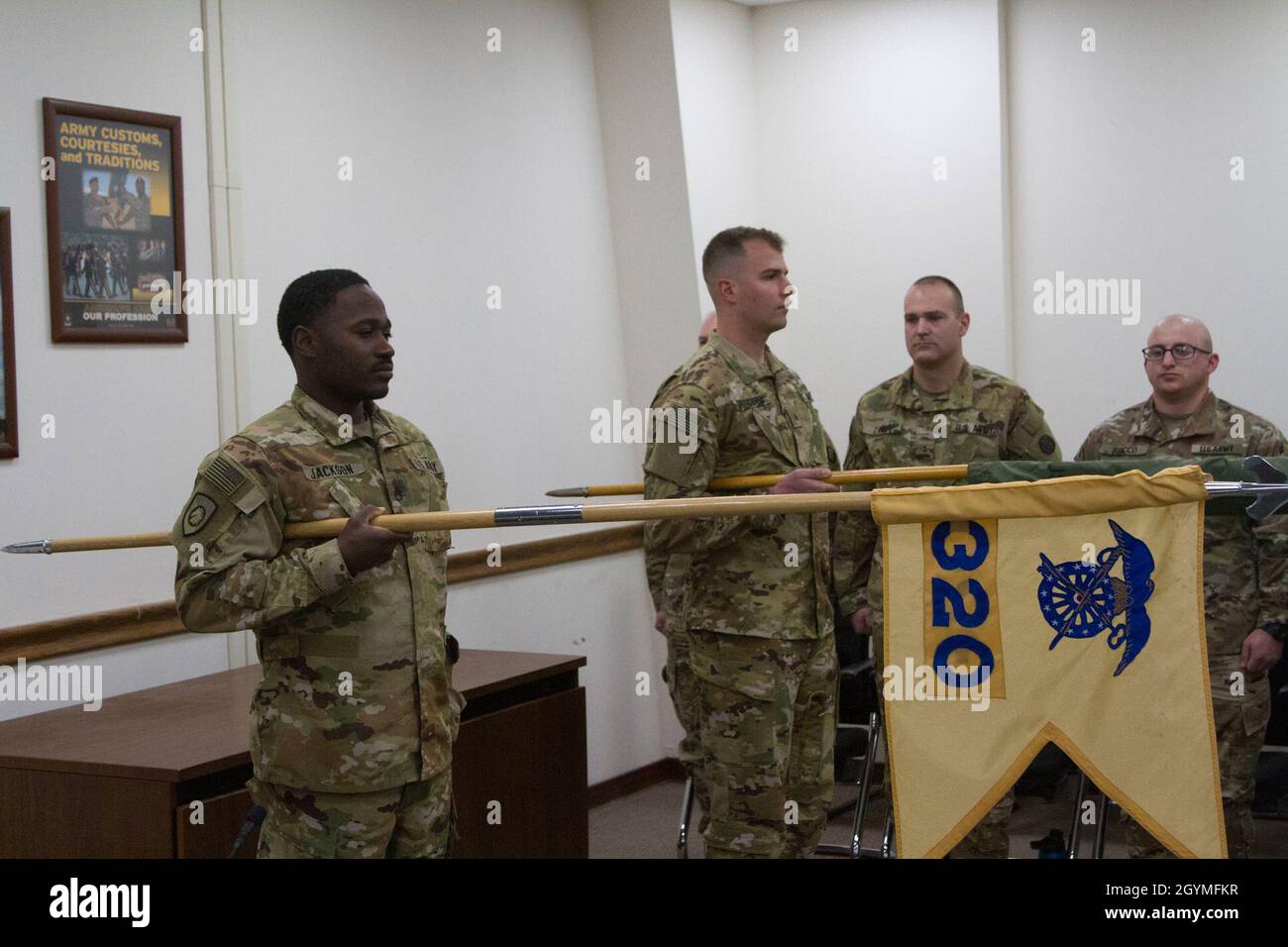 Staff Sgt. Daryl Jackson, right, 320th Quartermaster Detachment, and ...