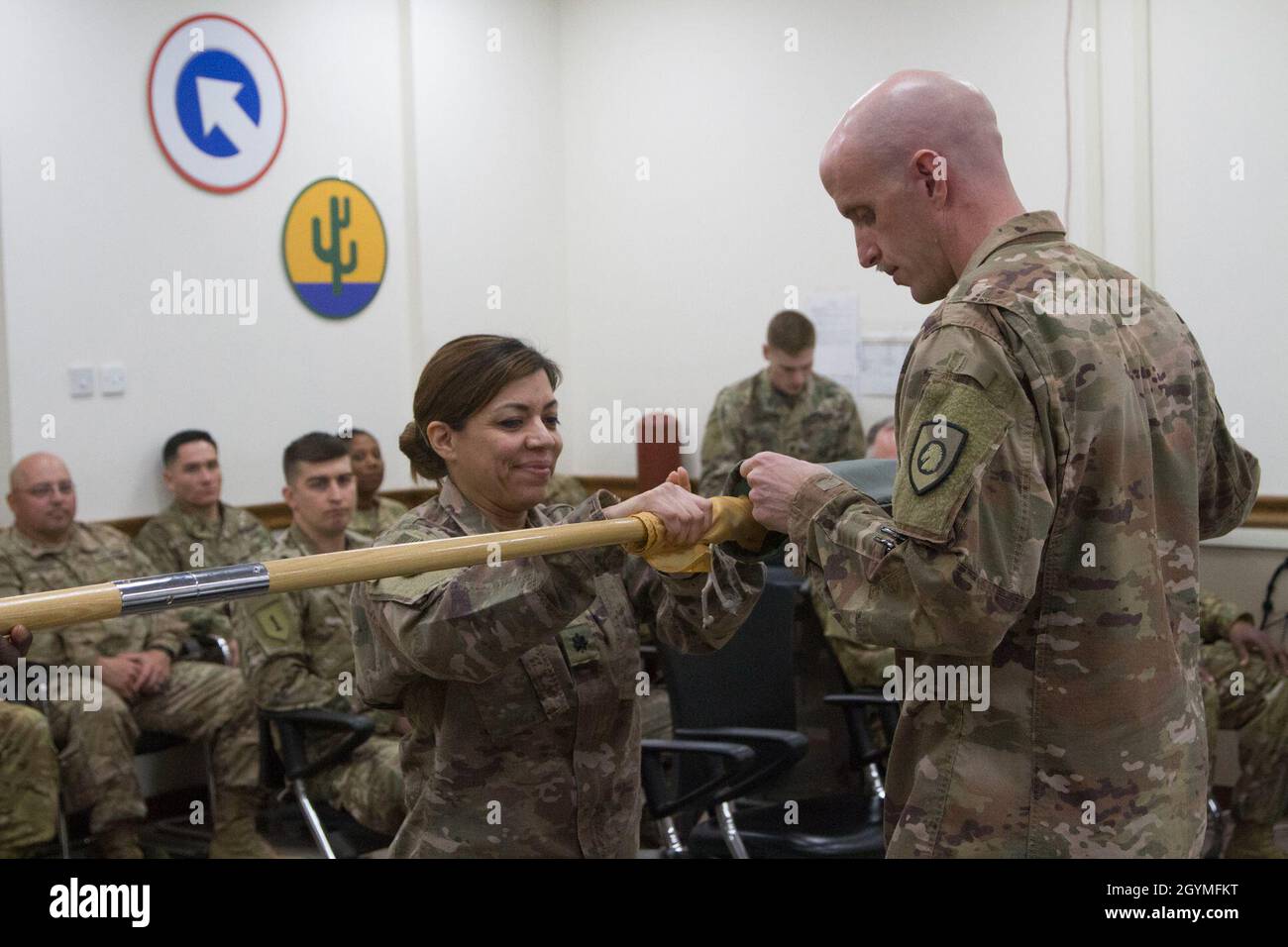 Lt. Col. Maria Carrillo, left, and Master Sgt. David Branning, 320th ...