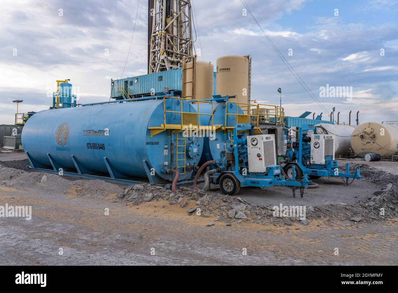 Water tanks & pumps for a 3000 hp top drive drilling rig drilling for ...