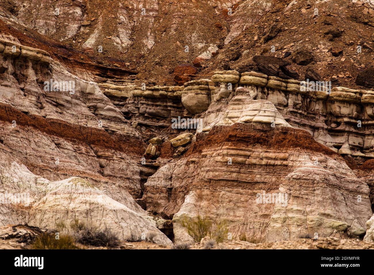 Colorful eroded formations in Blue Canyon on the Hope Indian ...