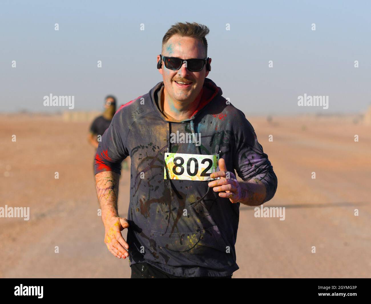 Participants compete in a color run at Nigerien Air Base 201, Niger ...