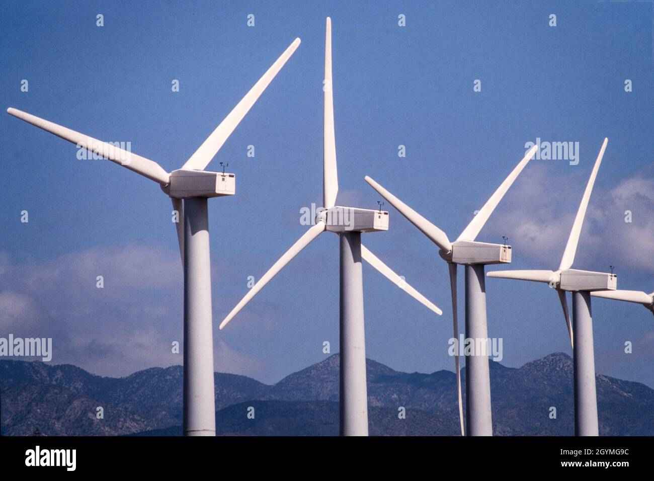 Wind-powered electricity generators near Palm Springs, California Stock Photo - Alamy