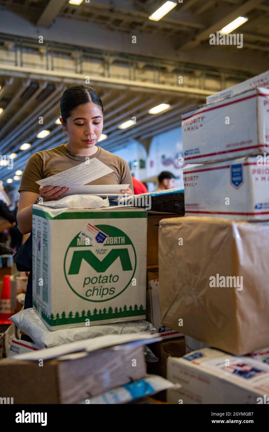 200203-N-RU810-1143 PHILIPPINE SEA (Feb. 3, 2020) Logistics Specialist ...