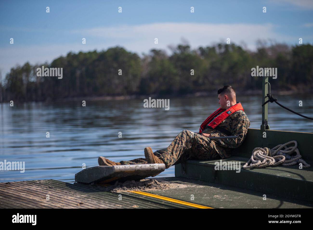 U.S. Marine Corps Lance Cpl. David Carter, with 8th Engineer Support ...