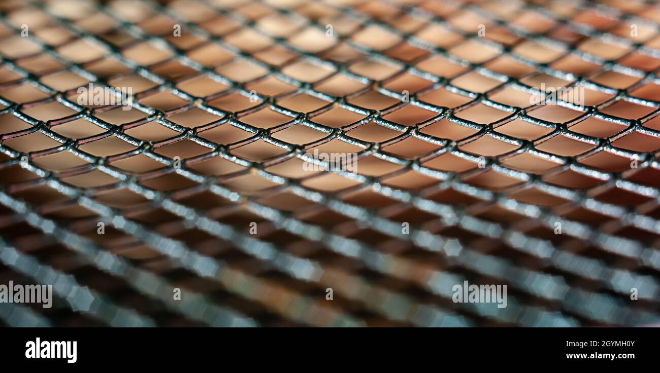 Macro Photography of stainless steel grid. Abstract background Stock ...