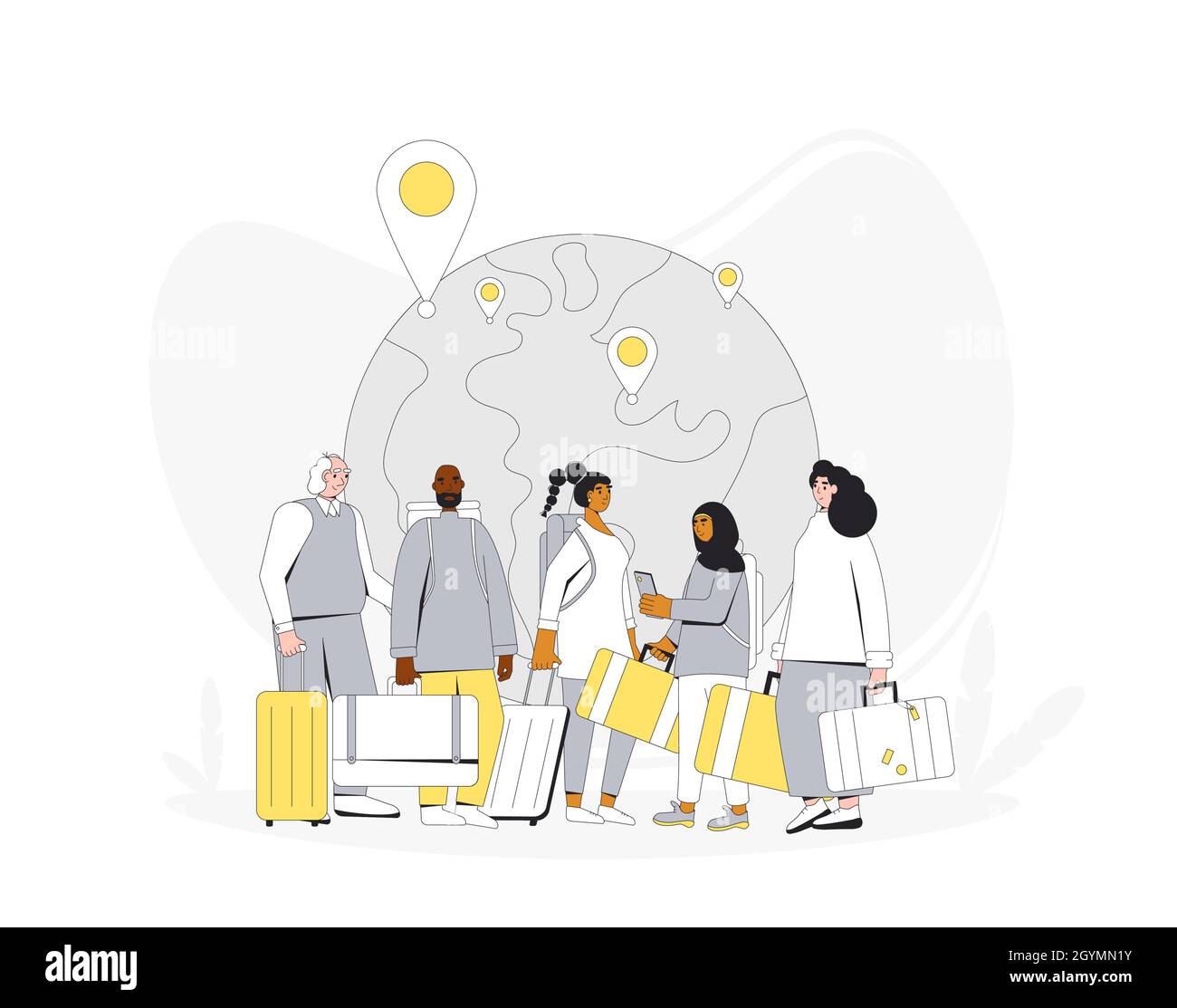 Young refugee Stock Vector Images - Alamy