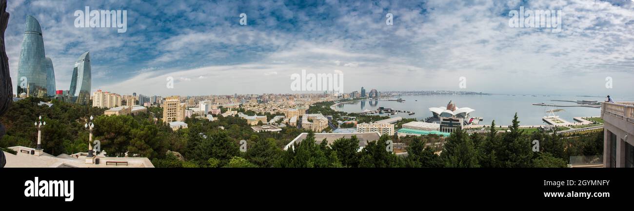 panorama view of the city of Baku, Azerbaijan Stock Photo - Alamy