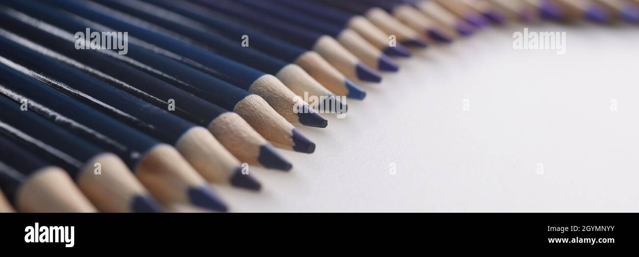 Different shades of blue pencils hi-res stock photography and images ...