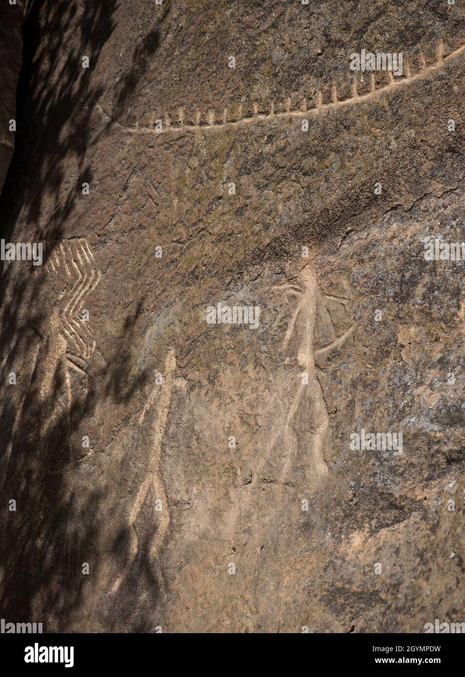 ancient rock carvings (petroglyphs), Gobustan, Azerbaijan Stock Photo ...