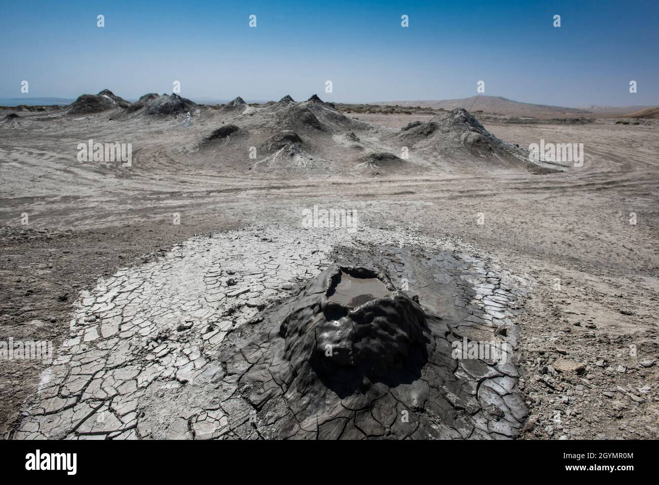 the mud volcanoes of Gobustan, Azerbaijan Stock Photo - Alamy