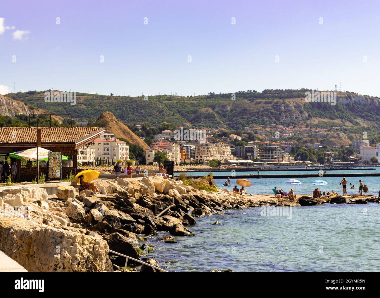 Balchik, Bulgaria, August 16, 2021: Summer landscape on the Black Sea ...