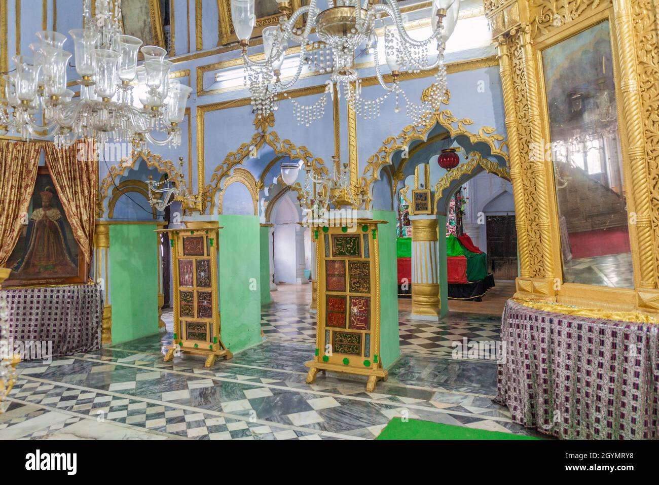 LUCKNOW, INDIA - FEBRUARY 3, 2017: Interior of Chota Imambara in ...