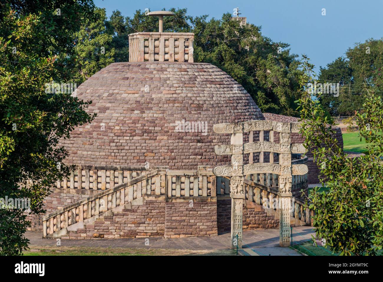 Stupa 3, ancient Buddhist monument at Sanchi, Madhya Pradesh, India ...