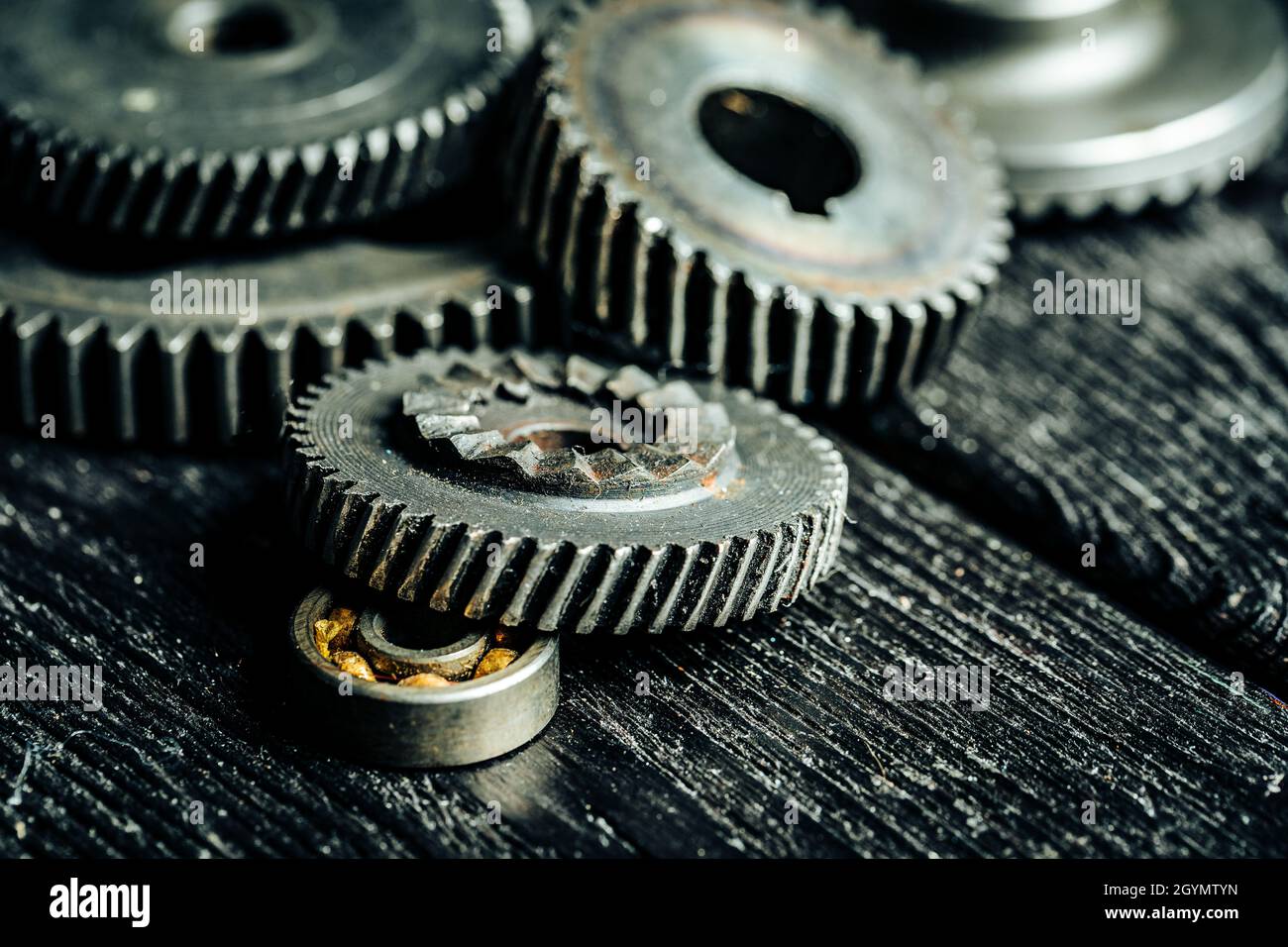 Gears from an old industrial machine Stock Photo - Alamy