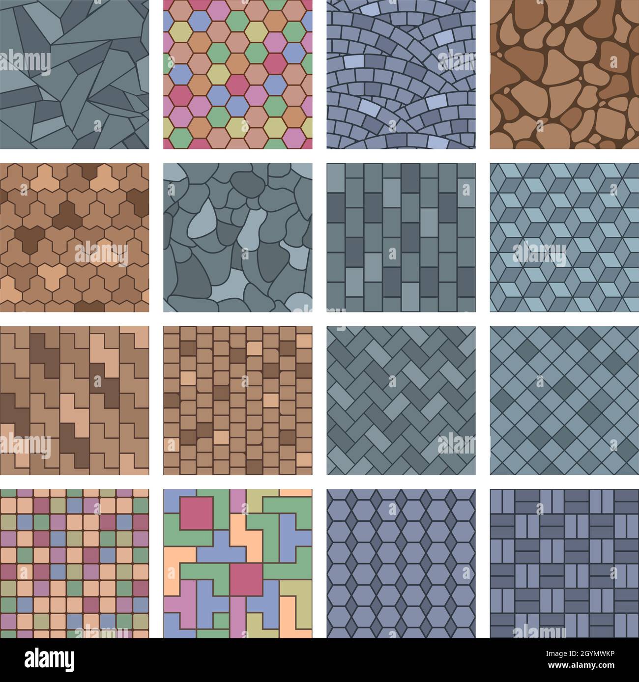 Paving stone, street landscape pavements brick architectural elements ...