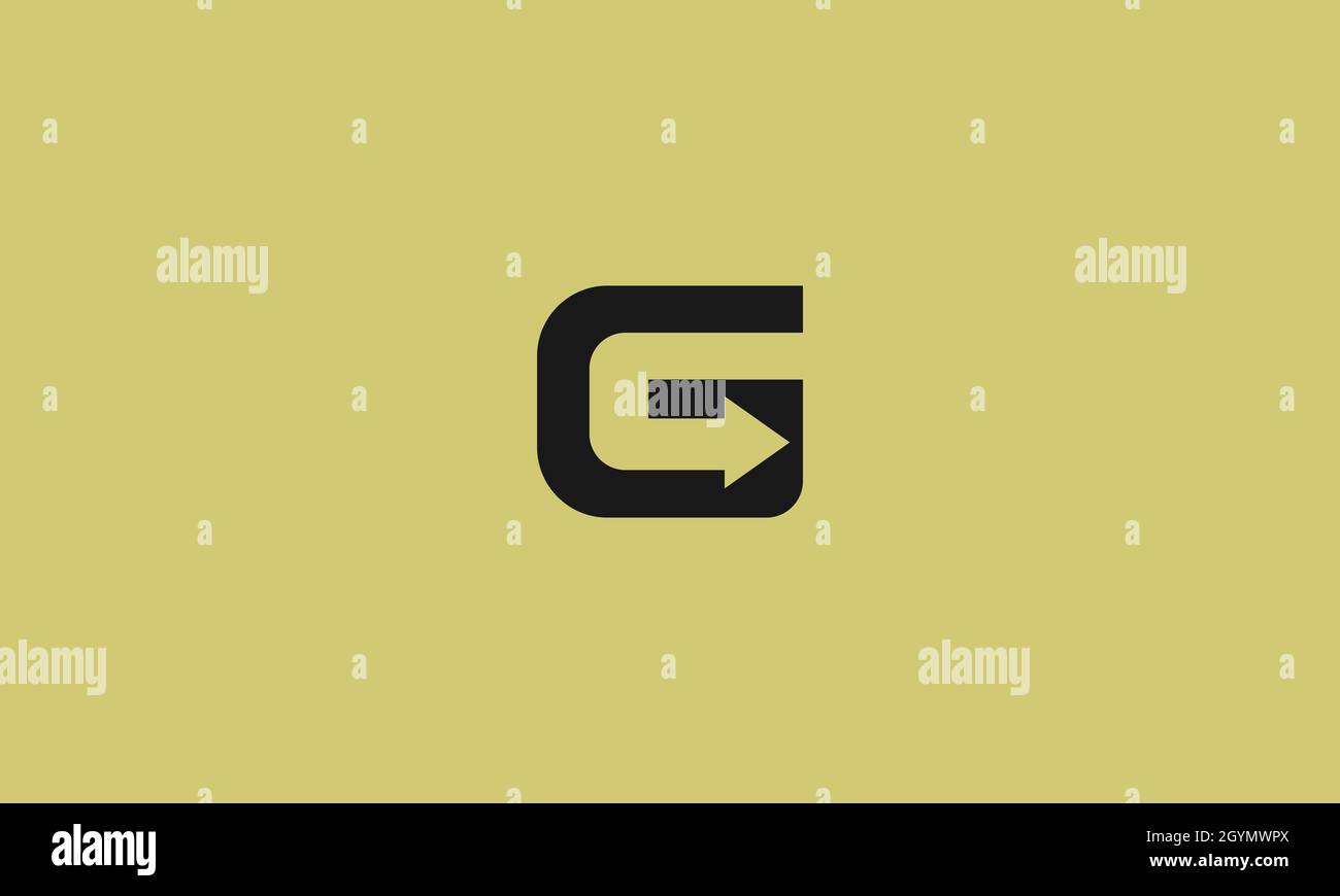 LETTER G LOGO DESIGN WITH RETURN ICON INSIDE FOR ILLUSTRATION USE Stock ...