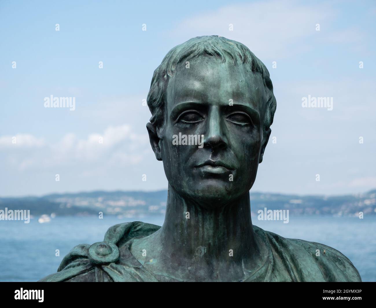 Bronze Bust Statue of Gaius Valerius Catullus in Sirmione, Italy on ...