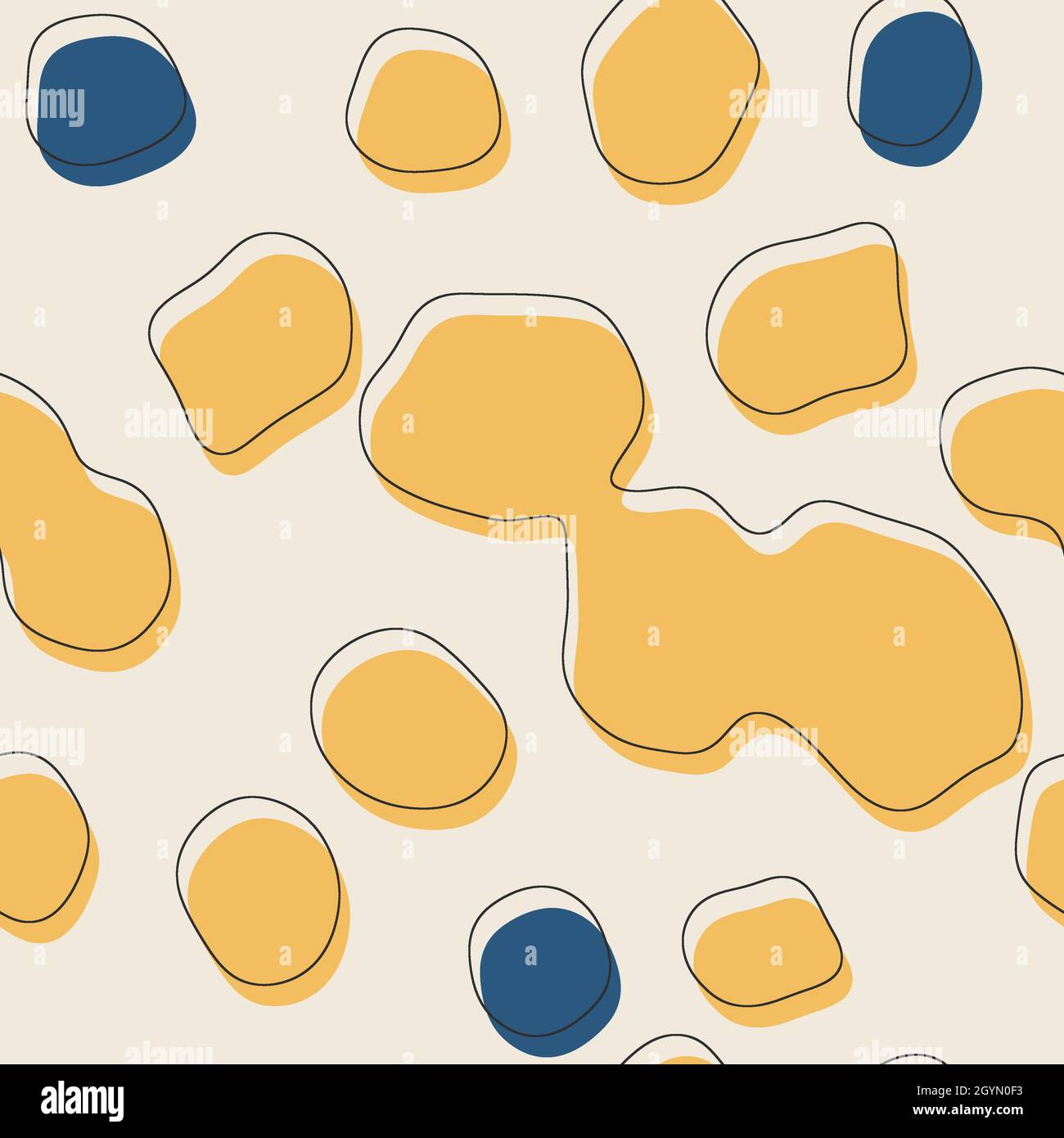 Seamless abstract organic blog shapes in various colors with offset ...