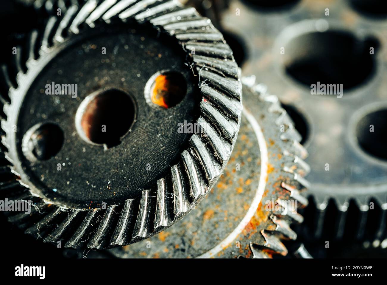 Gears from an old industrial machine Stock Photo - Alamy
