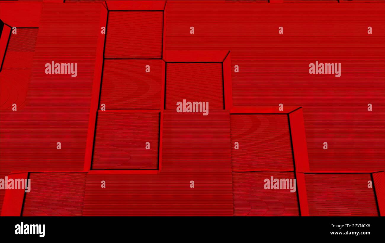 Abstract Cubes Background Random Motion Loopable Animation Red Cubes
