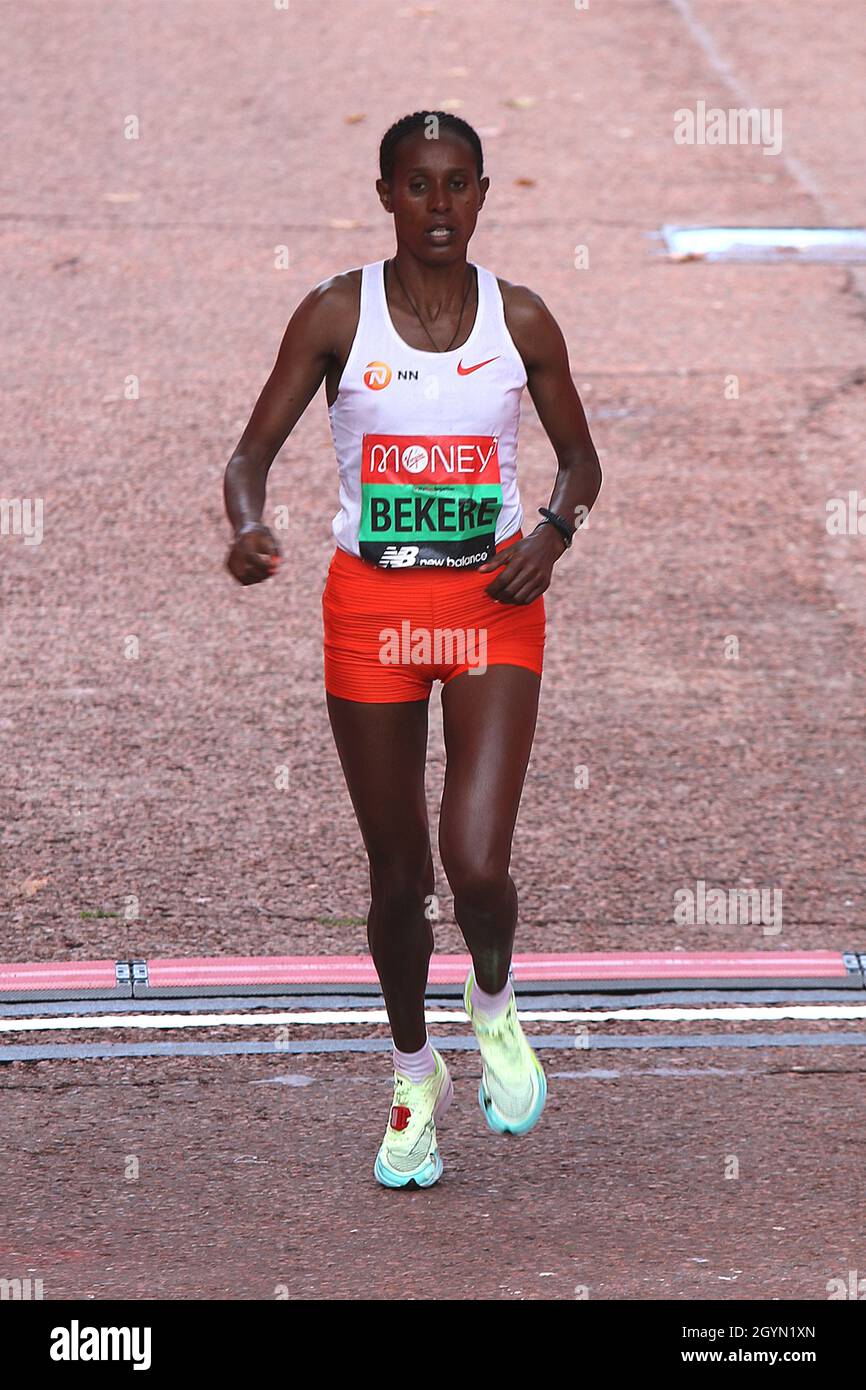 Ashete BEKERE, (ETH) of Ethiopia finishes 3rd in the 2021 Virgin Money ...