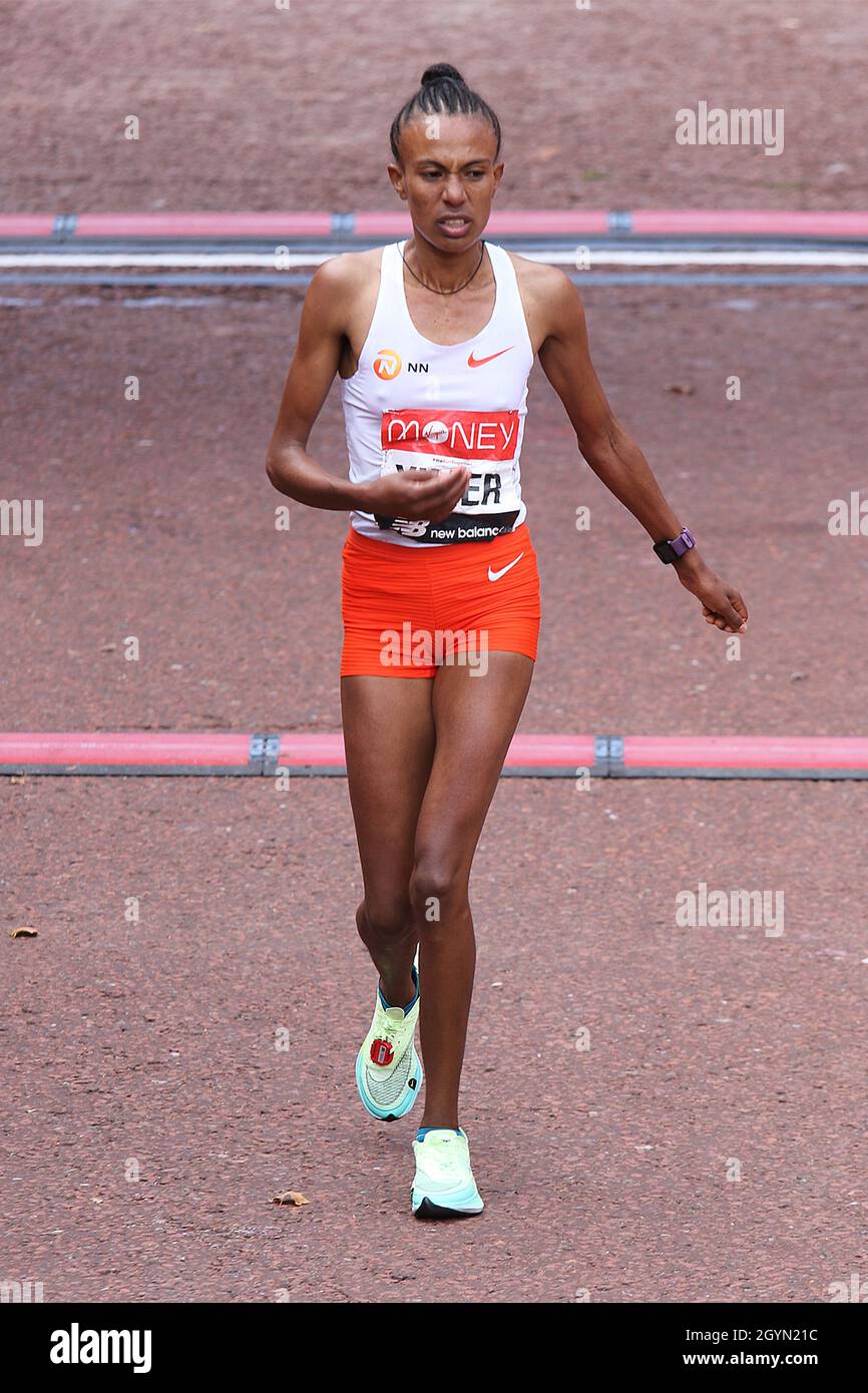 Zeineba YIMER of Ethiopia finishes 8th in the 2021 Virgin Money London ...