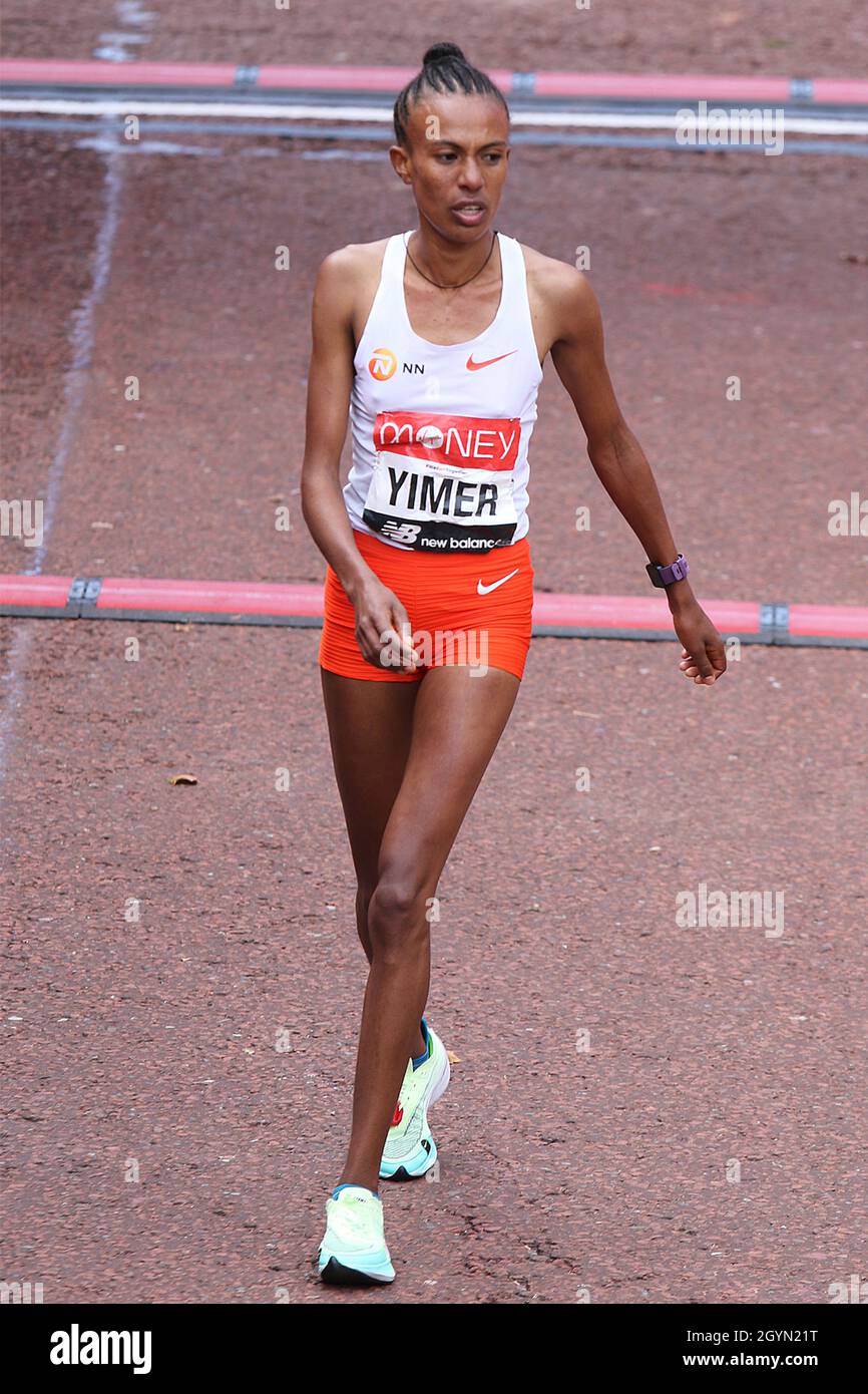 Zeineba YIMER of Ethiopia finishes 8th in the 2021 Virgin Money London ...