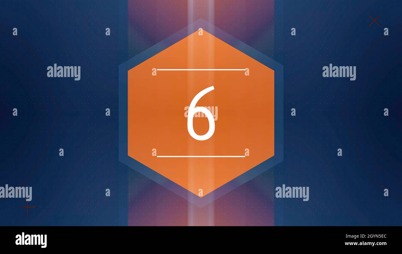 The number 6 appears and has glow and light streaks. Numbers Animation ...