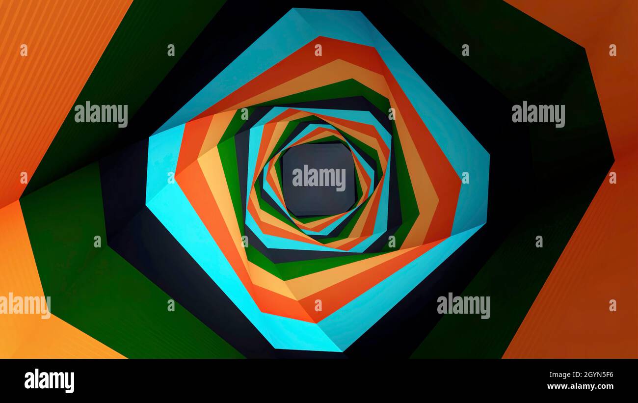 Beautiful abstract square tunnel neon hi-res stock photography and ...