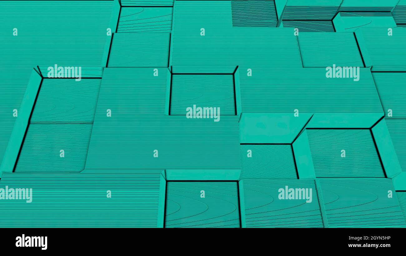 Abstract Cubes Background Random Motion, Loopable Animation. Green Cubes Stock Photo - Alamy