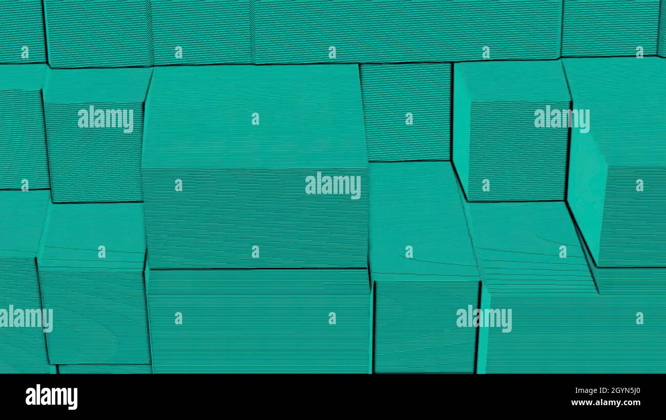 Abstract Cubes Background Random Motion, Loopable Animation. Green Cubes Stock Photo - Alamy