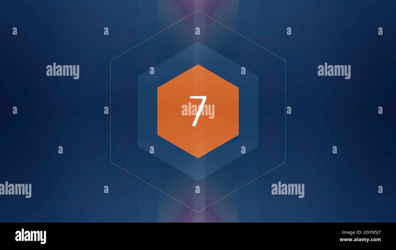 The number 7 appears and has glow and light streaks. Numbers Animation ...