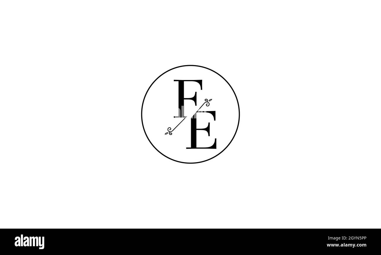 LETTERS FE LOGO DESIGN WITH NEGATIVE SPACE EFFECT FOR ILLUSTRATION USE ...